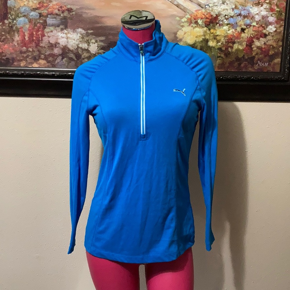 Puma Dry Cell Half Zip Running Jacket Blue White - Gem